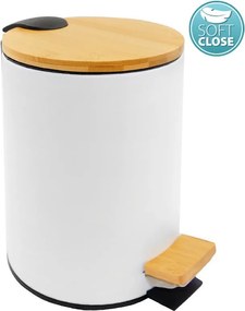 Aqualine Aqualine, BAMBUS odpadkový koš kulatý 5l, bílá, BI007