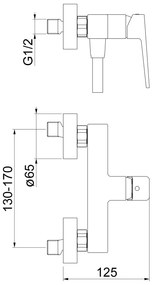 Sapho Sapho, TURSI nástěnná sprchová baterie, černá matná, TI011B