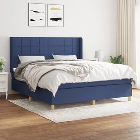Box spring postel s matrací modrá 180x200 cm textil 3132015
