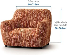 Bielastické potahy UNIVERSO NOVÉ žíhané cihlové křeslo (š. 60 - 110 cm)