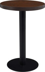 vidaXL Bistro stolek tmavě hnědý 50 cm MDF [286418] Barva: tmavě hnědá a černá