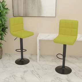 Barové židle 2 ks zelené textil 334287
