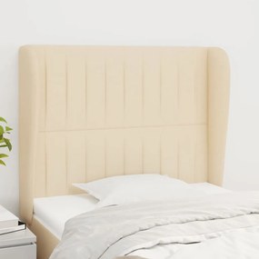 Čelo postele typu ušák krémové 103x23x118/128 cm textil 3118189