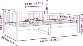 vidaXL Válenda 80 x 200 cm masivní borové dřevo [820725] Barva: medová hnědá