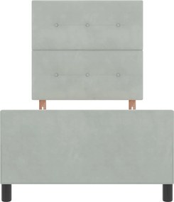 Postel s boxspringem s čelo Světle šedá 80 x 200 cm samet 3344903