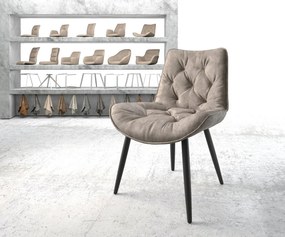 Jídelní židle Taimi-Flex taupe vintage zúžená podnož černá