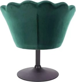 LuxuryForm DESIGN Otočné křeslo FREY VELUR na černém talíři - zelené