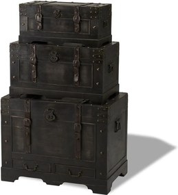Sada 3 dřevěných dekorativních truhlic Furnhouse Trunks Straight