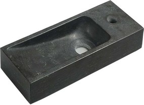 Sapho Blok - Umývátko 38x14 cm, bez přepadu, otvor pro baterii, antracit 2401-31