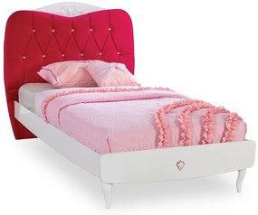 Dětská postel Rosie 100x200cm - bílá/rubínová