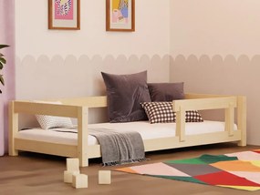 Benlemi Dětská postel STUDY se zábranou Zvolte barvu: Bílá, Zvolte rozměr: 120x190 cm, Zvolte zábranu: S jednou zábranou