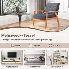 Costway Moderní akcentové křeslo s knoflíkovým prošíváním vyrobené z prodyšné