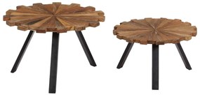 Konferenční stolky - masivní pražcové dřevo | 2 ks