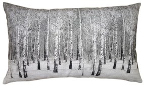 Šedý povlak na polštář s motivem stromů v zimní přírodě Trees in the Snow – 30x50 cm