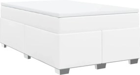 Box spring postel s matrací bílá 120x190 cm umělá kůže 3285202