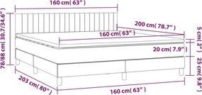 Box spring postel s matrací tmavě hnědá 160x200 cm textil 3140228