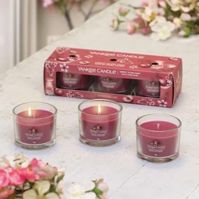 Yankee Candle Sada Votivní svíčky ve skle Sweet Plum Sake, 3 x 37 g