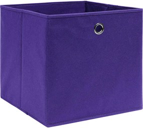 Úložné boxy 4 ks netkaná textilie 28 x 28 x 28 cm fialové 325211