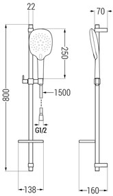 Mexen sprchový set DQ22, chrom, 785224581-00