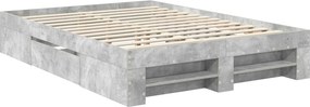 Rám postele s čelo Betonově šedá 160 x 200 cm Kompozitní dřevo 3408742