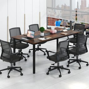 Costway Konferenční stůl pro 8-10 osob obdélníkový – 180 × 90 cm, hnědý