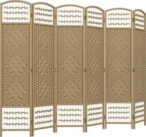 HOMCOM 6-panelový paraván 240x170 cm skládací dělicí stěna s papírovým provázkem a dřevěným rámem pro ložnici a obývací pokoj | Aosom