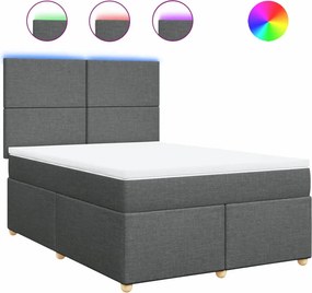 Box spring postel s matrací tmavě šedá 160x200 cm textil 3293625