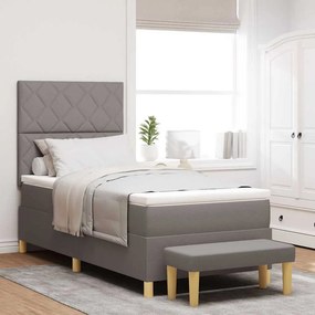 Postel s boxspringem s čelo Taupe 90 x 200 cm textil 3344349