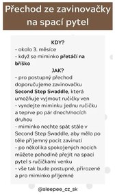Zavinovačka Sleepee First Step Swaddle s čepičkou zdarma světle šedá