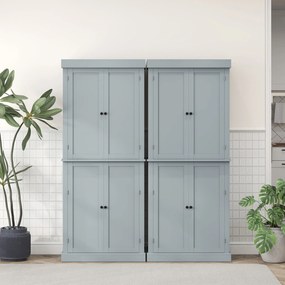 HOMCOM Kuchyňský Skříňový Buffet Skladovací Skříň Moderní Styl s Nastavitelnými Policemi pro Jídelnu a Obývací Pokoj, 76 x 40,5 x 184 cm, Šedá