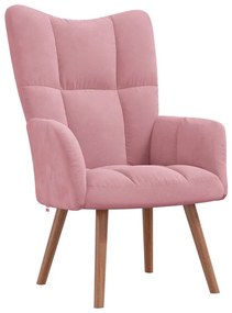 Relaxační křeslo růžové samet 328055