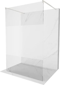 Mexen Kioto, sprchová zástěna Walk-In 130 x 200 cm, 8mm čiré sklo-námraza, broušená ocel profil, 800-130-002-97-35
