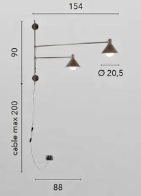 Svítidla Faneurope Nástěnné svítidlo s dlouhými rameny DUETTO - bílá barva