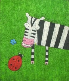 Zebra s beruškou - 120 x 90 cm