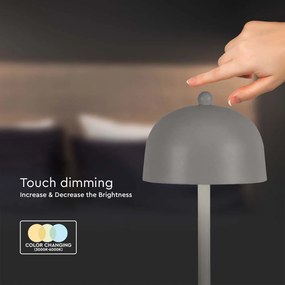 LED Solution Šedá LED stolní nabíjecí lampa 300mm 3W 7987