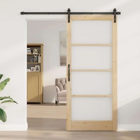 Posuvné dveře ORKDAL Přirozená a černá 93 x 211 cm 3331841