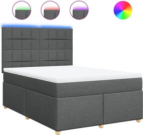 Box spring postel s matrací tmavě šedá 160x200 cm textil 3293632