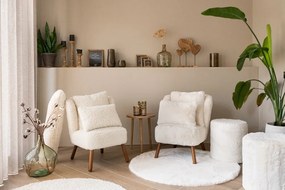 Bílý plyšový měkoučký polštář Soft Teddy White Off - 45*15*45cm