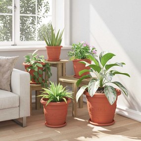 Květináče 6 ks Cihlově červená Ø 30 x 25 cm Plast 3403272