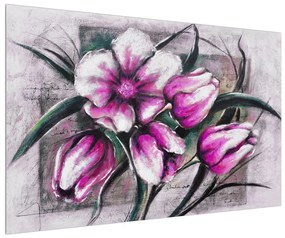 Obraz růžových květů (120x80 cm)