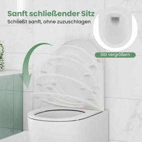 Costway Závěsné WC Keramické závěsné WC bílé s WC sedátkem dual splachovací