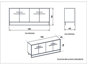 Skříňka Polka Gold and White