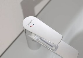 Hansgrohe Talis E, páková umyvadlová baterie 110 CoolStart s odtokovou soupravou s táhlem, bílá matná, 71713700