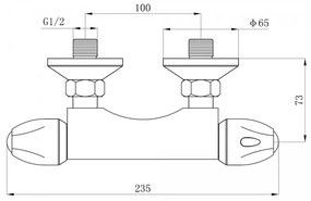 Baterie termostatická sprchová univerzální, chrom