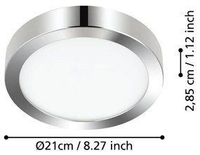 LED stropní svítidlo Fueva 5 IP44 3000K chrom Ø21cm