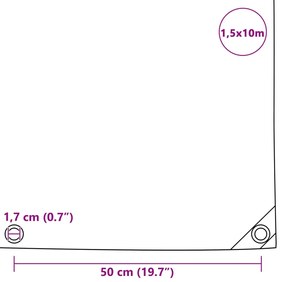 vidaXL Marketos Plachta 650 g/m² 1,5 x 10 m bílá