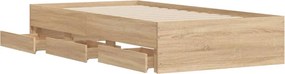 Rám postele se zásuvkami dub sonoma 90x190 cm kompozitní dřevo 3207324