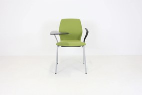Židle konferenční, Bene, zelená/šedá, područky, stolek černý