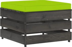 vidaXL Dílčí taburet s poduškou šedě impregnované dřevo [3074524] Barva: Jasně zelená a šedá