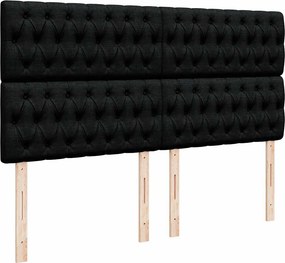 Box spring postel s matrací černá 200x200 cm textil 3292172